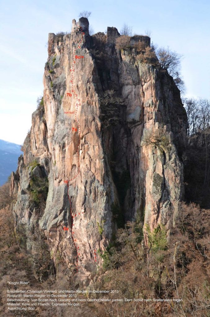 "Knight Rider (7b)", Glaning, Tschögglberg - Alpenverein Südtirol