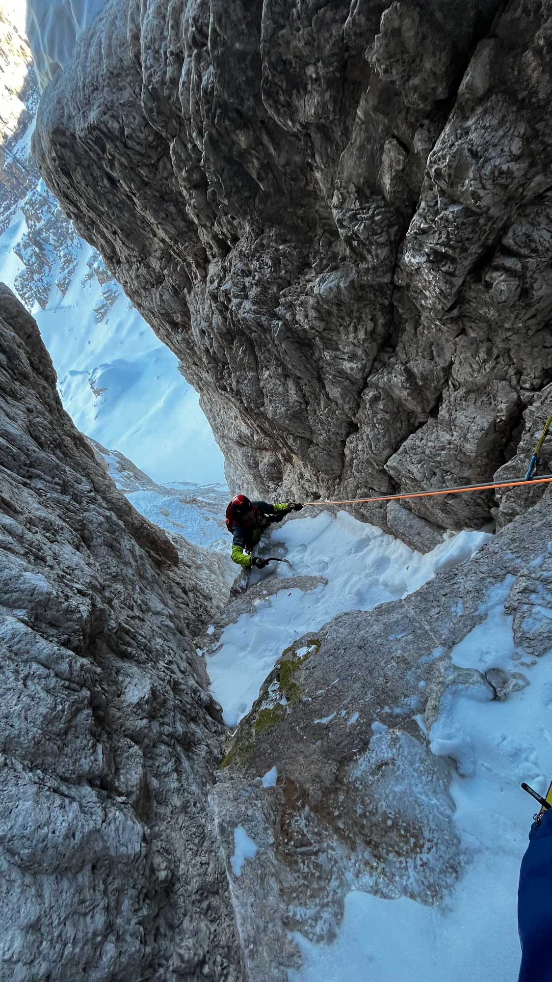 "Astner-Troi" mit Innerkoflerausstieg (M6 WI5 55°), Monte Cristallo ...
